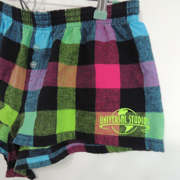 Universal | Shorts | Universal Studios Womens Flannel Mini Shorts Xl ...
